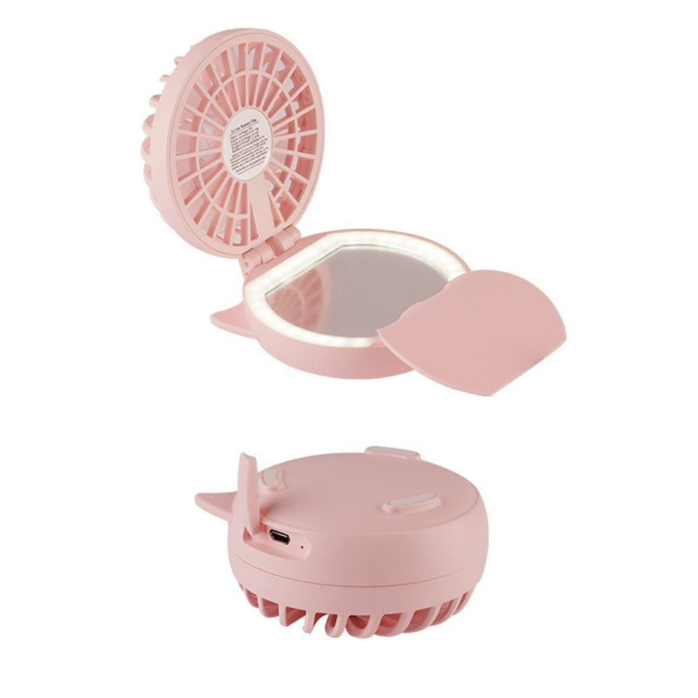 Hand Make-up Mirror Fan Work 100mins Mini Portable... – Grandado