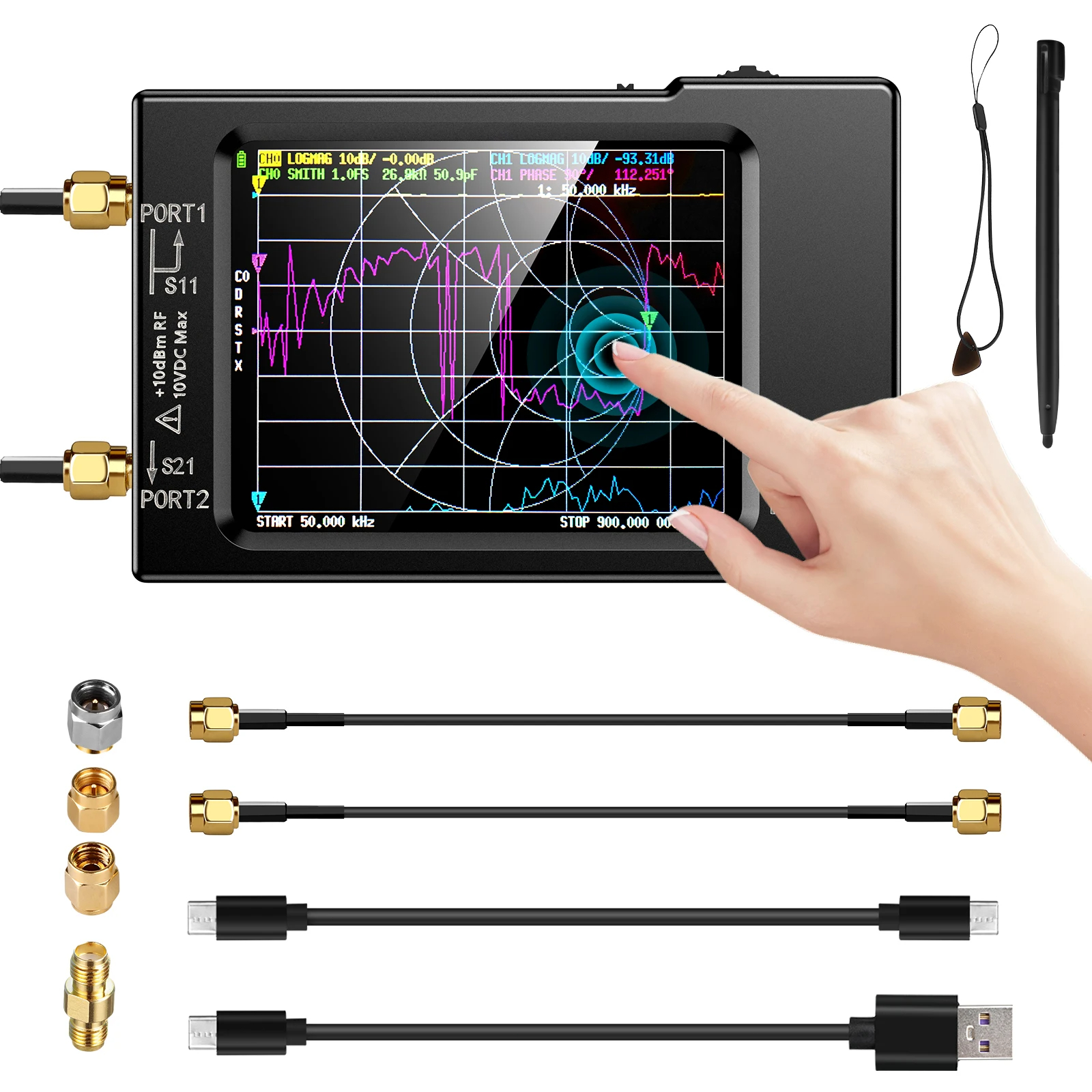 NanoVNA-H Vector Network Antenna Analyzer 10KHz-1.... – Grandado