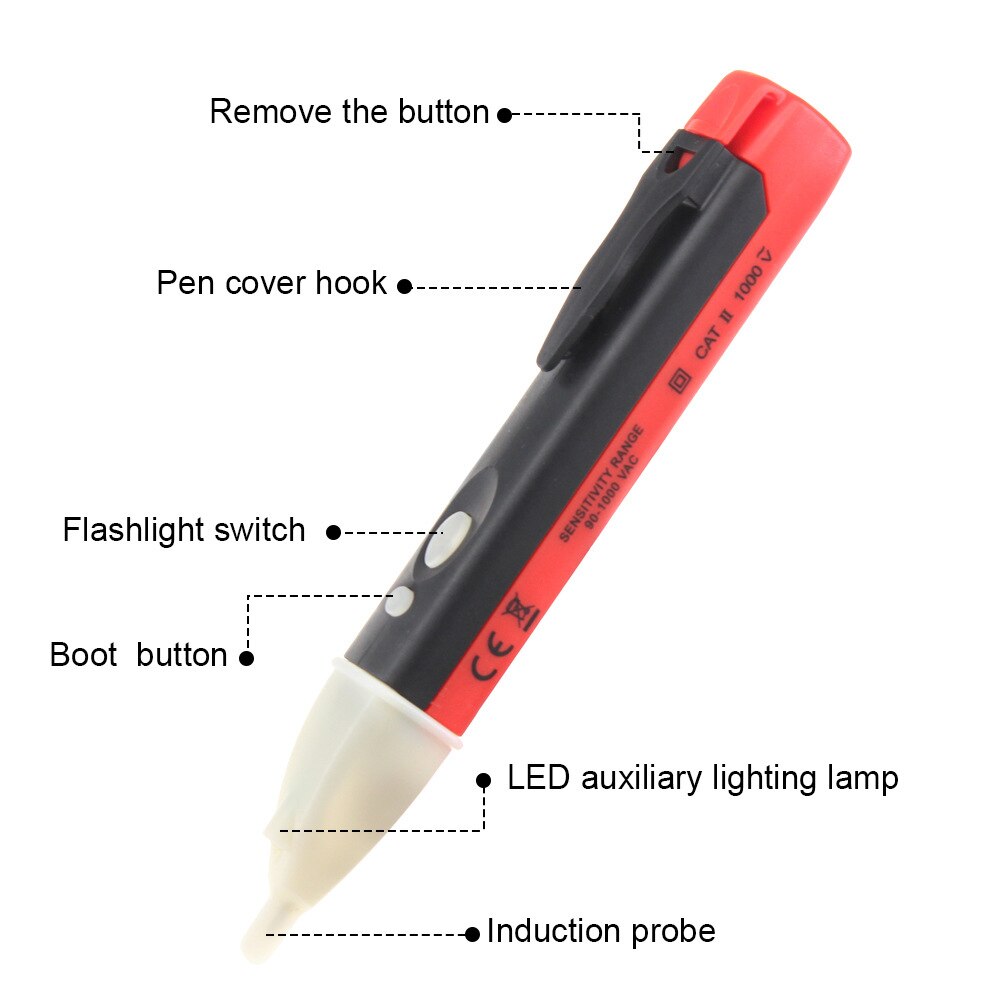 Tester Pen LED light 90V-1000V Voltmeter AC Voltag... – Vicedeal