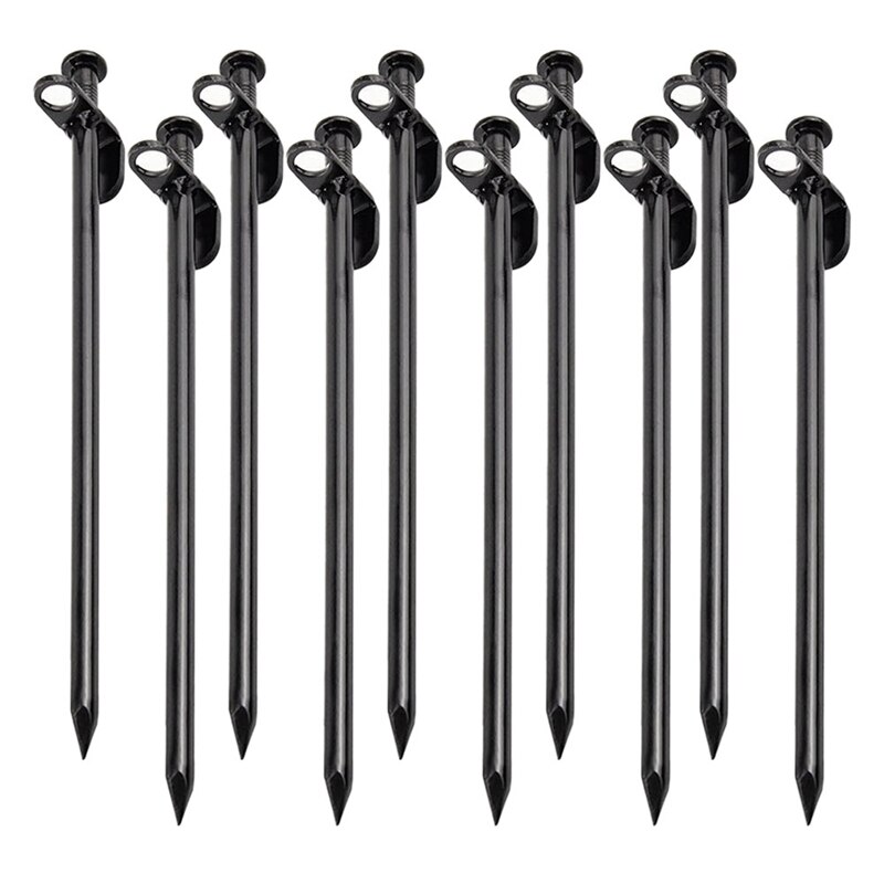 Heavy Duty Steel Tent Stakes Tarp Pegs Solid Stake... – Grandado