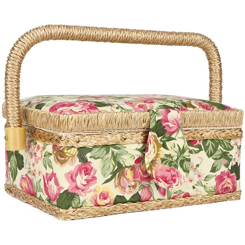 Sewing Basket, Household Fabric Craft Handmade Sew... – Grandado