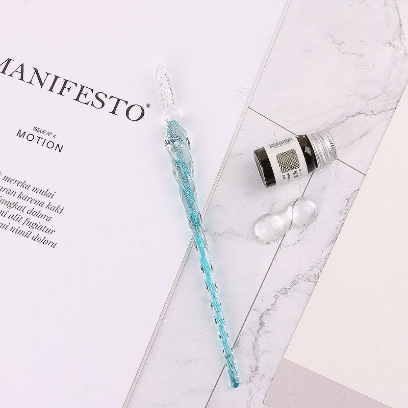 Crystal Glass Dip Pen Set Non-carbon Ink Fountain ... – Vicedeal
