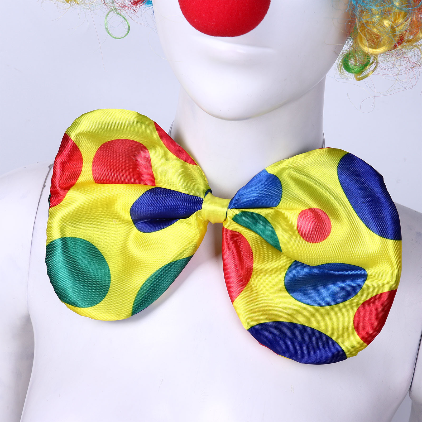 Regenboog Clown Kostuum Pruik Rode Spons Neus Stip... – Vicedeal