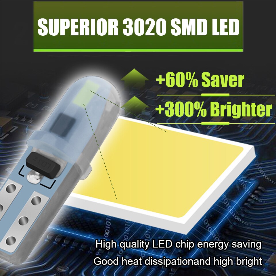 1/10PCS T5 Led Bulb W3W W1.2W Car Interior Light I... – Vicedeal