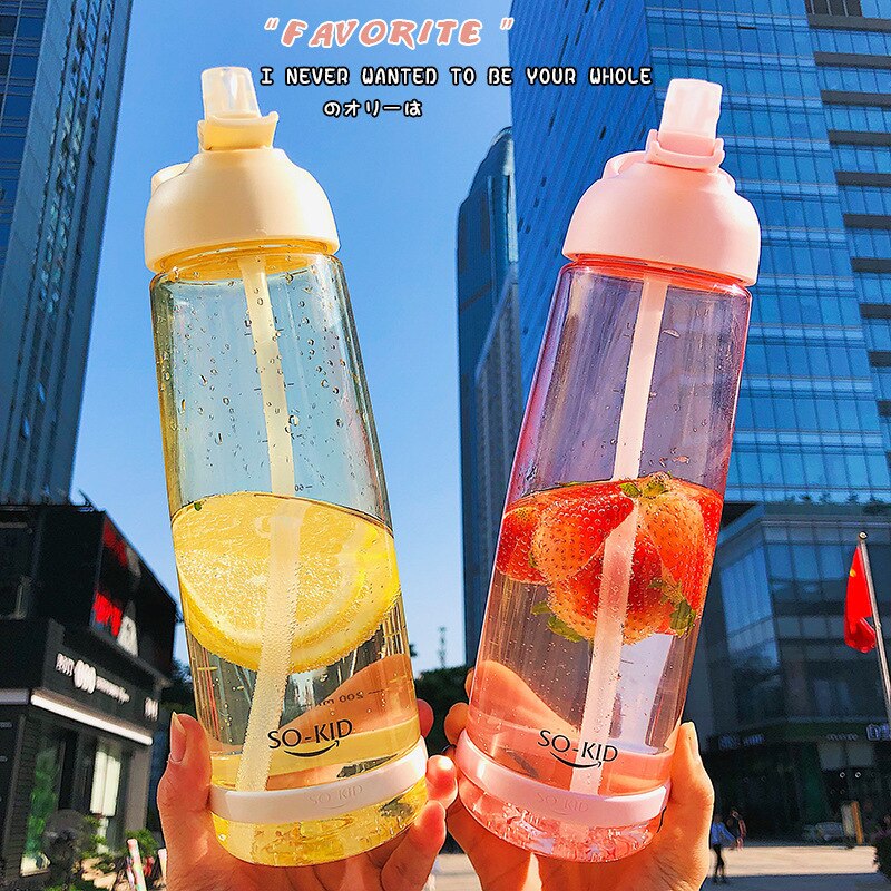 Student Water Cup Drinking Bottle with Straw Lid B... – Grandado