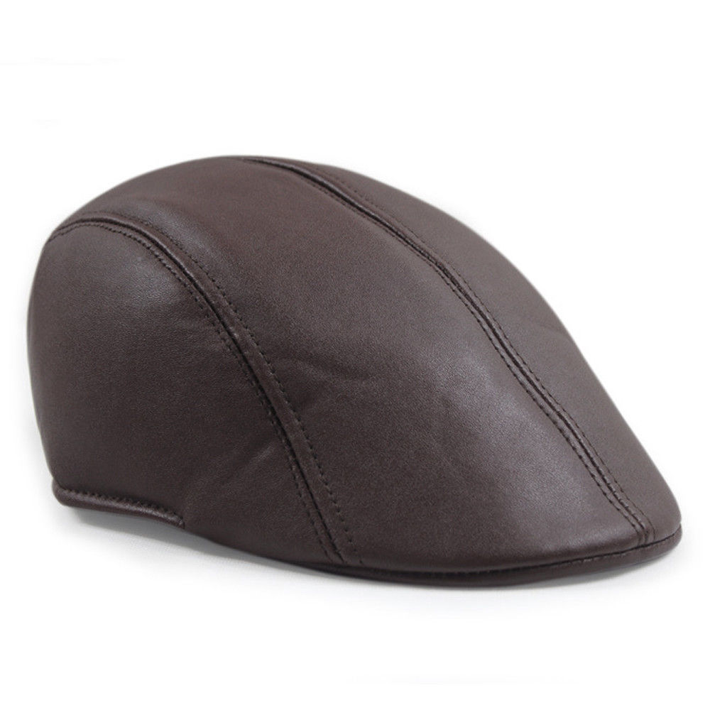 Vintage Men Women Leather Flat Ivy Caps Newsboy Ga... – Vicedeal