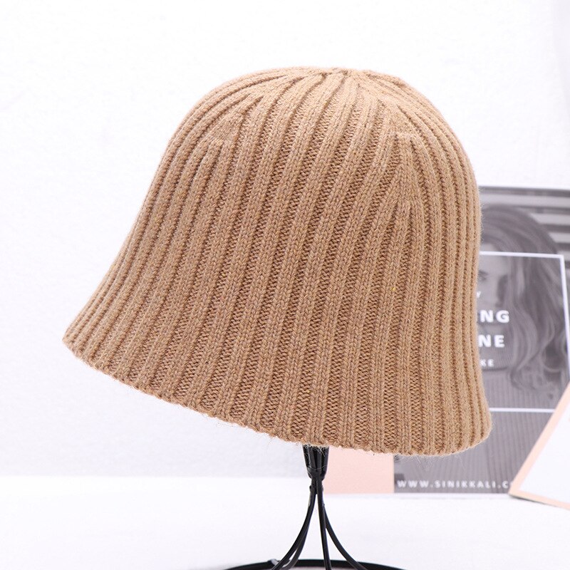 Herfst En Winter Dames Emmer Hoed Pure Kleur Gebre... – Grandado