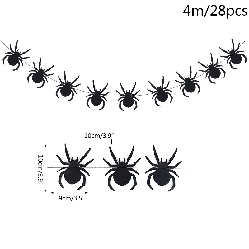 Halloween Paper String Banner Orange Pumpkin Bat S... – Grandado