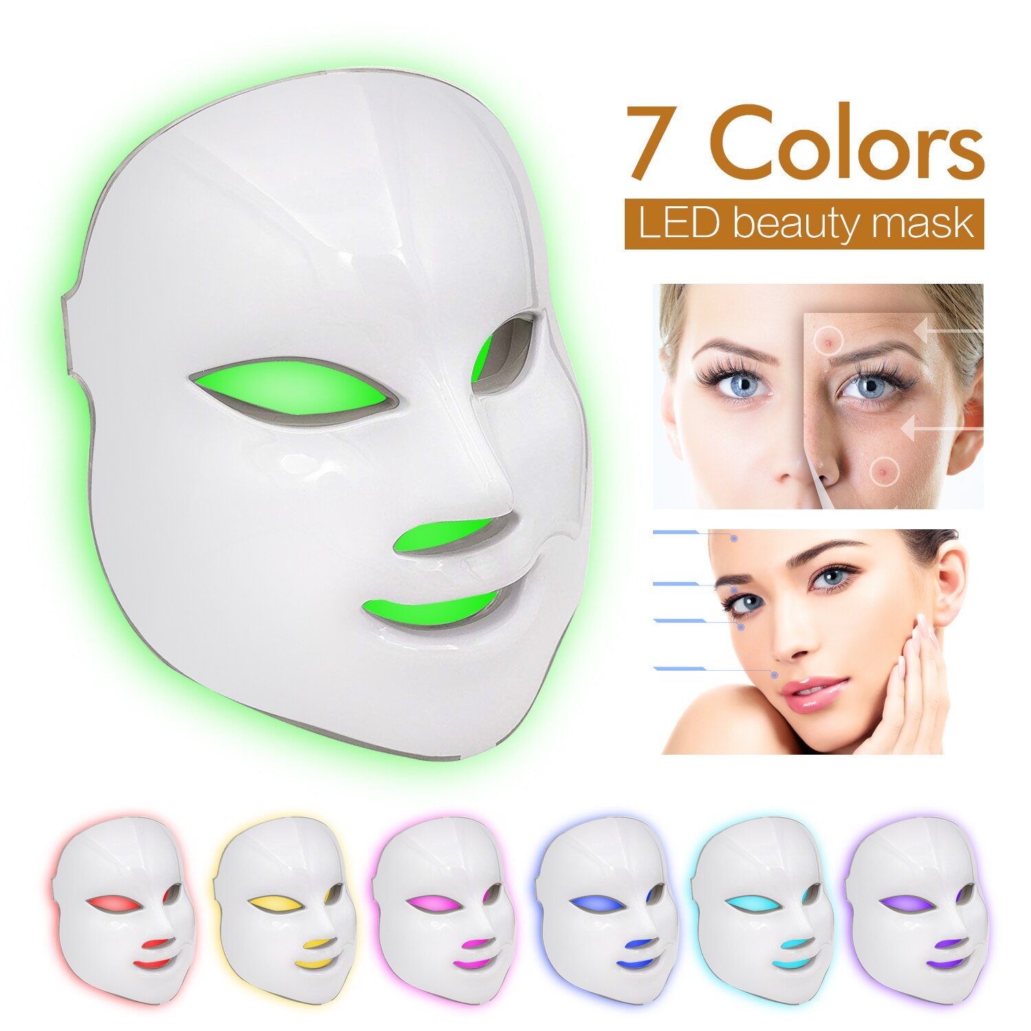 LED Facial Mask Beauty Skin Rejuvenation Photon Li... – Vicedeal