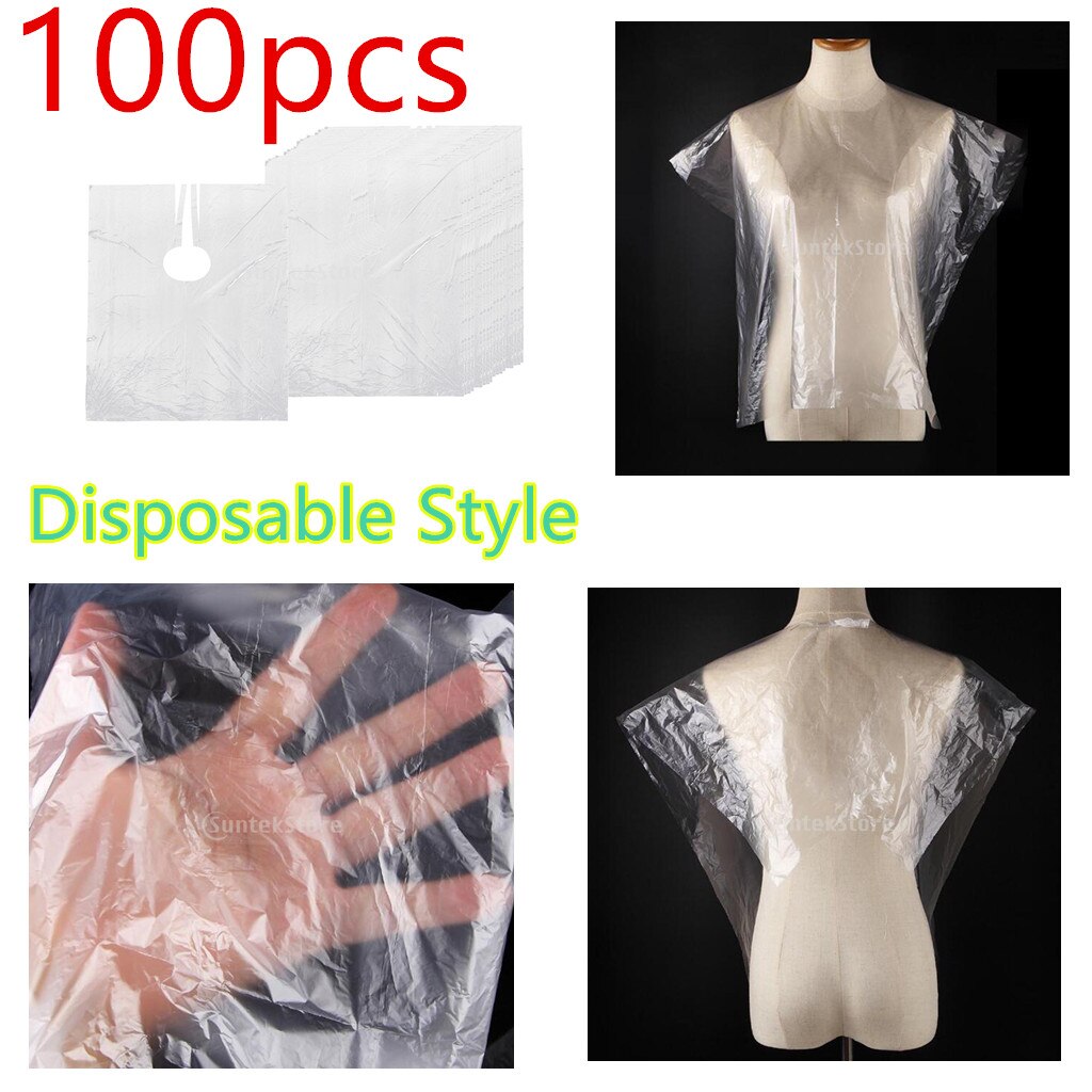 100x PE Disposable Hair Cutting Cape Gown Protect ... – Grandado