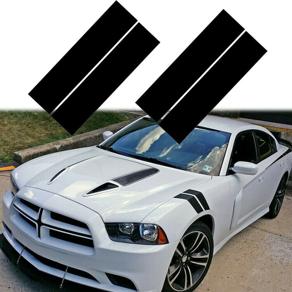 4 Stuks Decal Stickers Zwart Racing Car Bonnet Diy... – Vicedeal