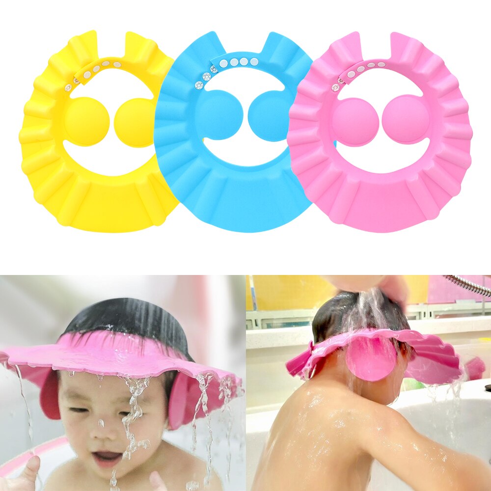 Adjustable Baby Shower Cap Children Waterproof Cap... – Grandado