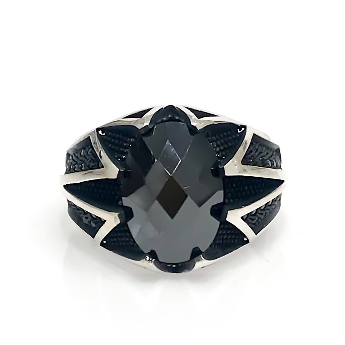 Black Onyx Sterling Silver Men 'S Ring – Grandado