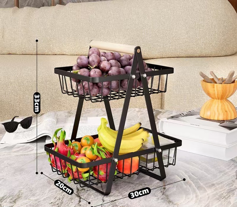 Grid Fruit Basket Three-layer Shelf Multi-layer Em... – Grandado