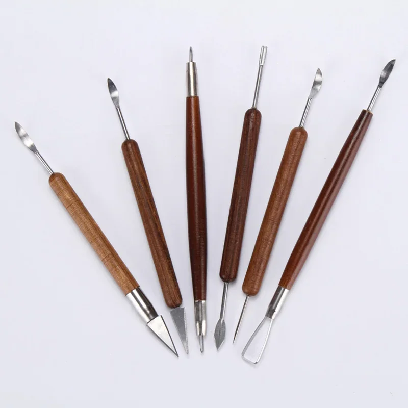 6PCS sculpting tool Pottery Tools Wood Handle Pott... – Vicedeal