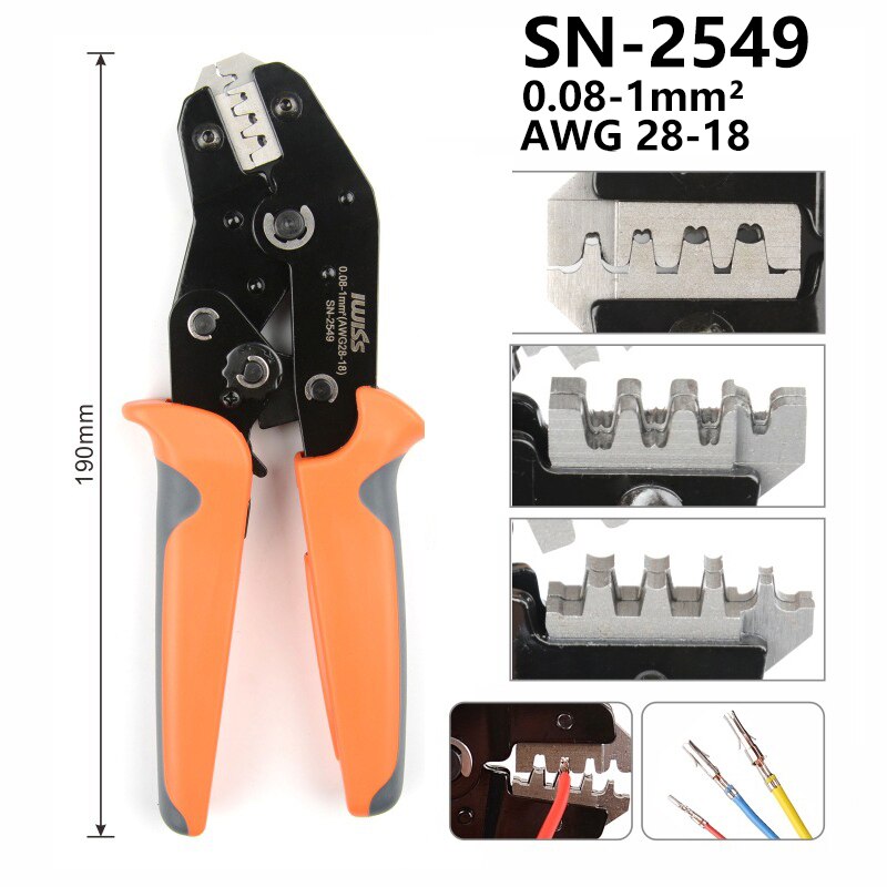 Krimptang SN-2549 + 8 Jaw Kit 2.8/4.8/6.3/XH2.54 A... – Grandado
