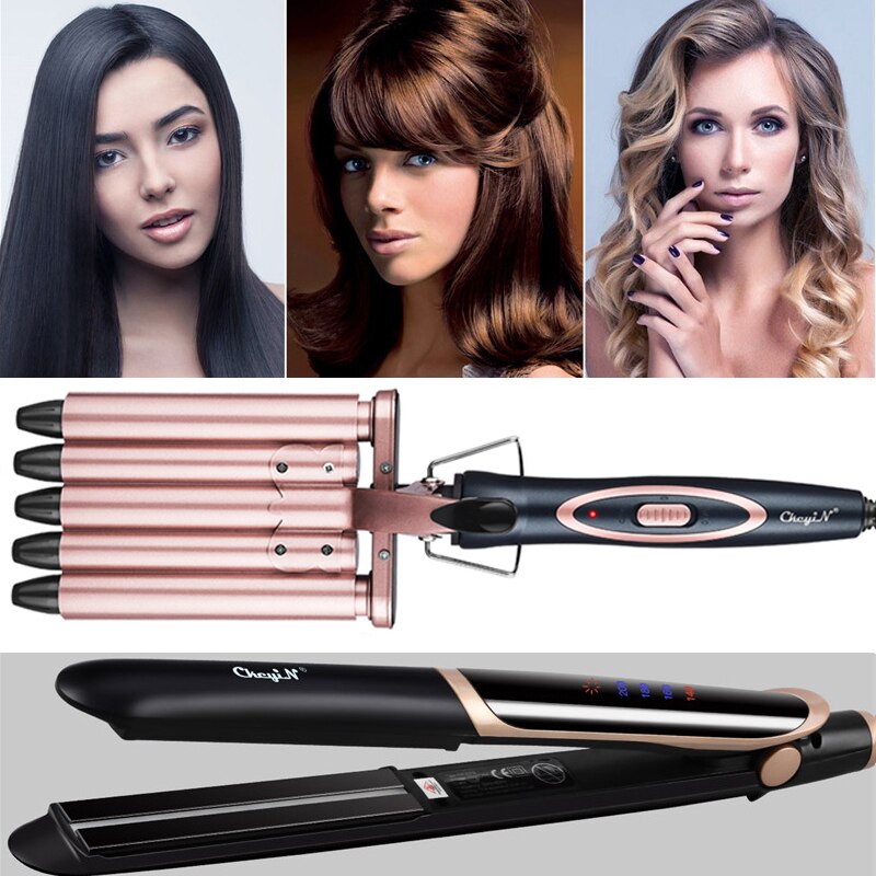 Ceramic Flat Iron Far-infrared Hair Straightener 5... – Grandado