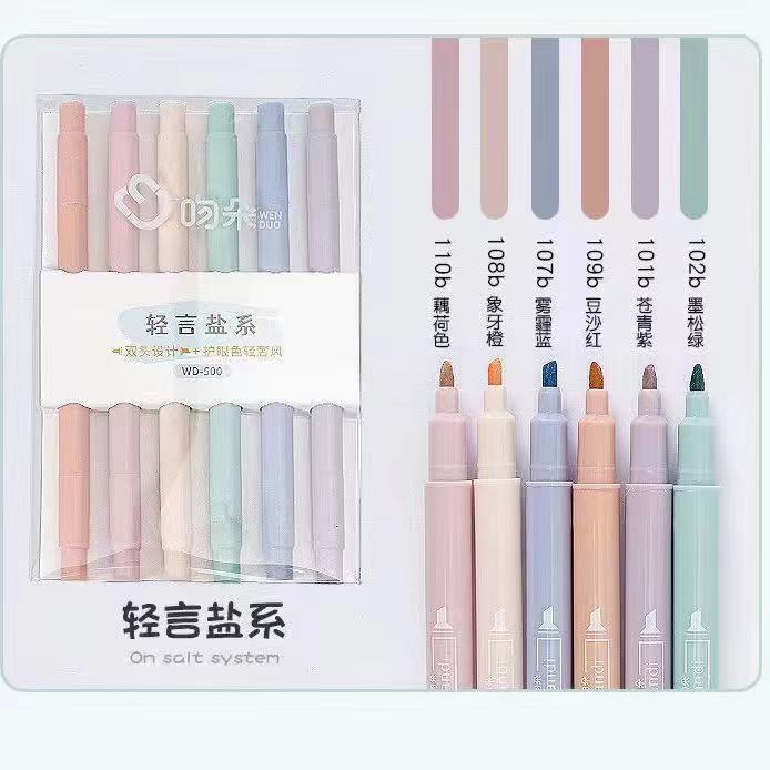 Double-headed Highlighter Morandi Color Key Marker... – Vicedeal