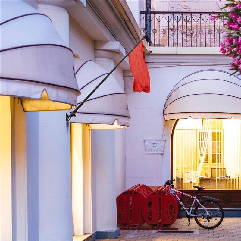 1 Set Flag Pole with Bracket Outdoor Spinning Flag... – Grandado