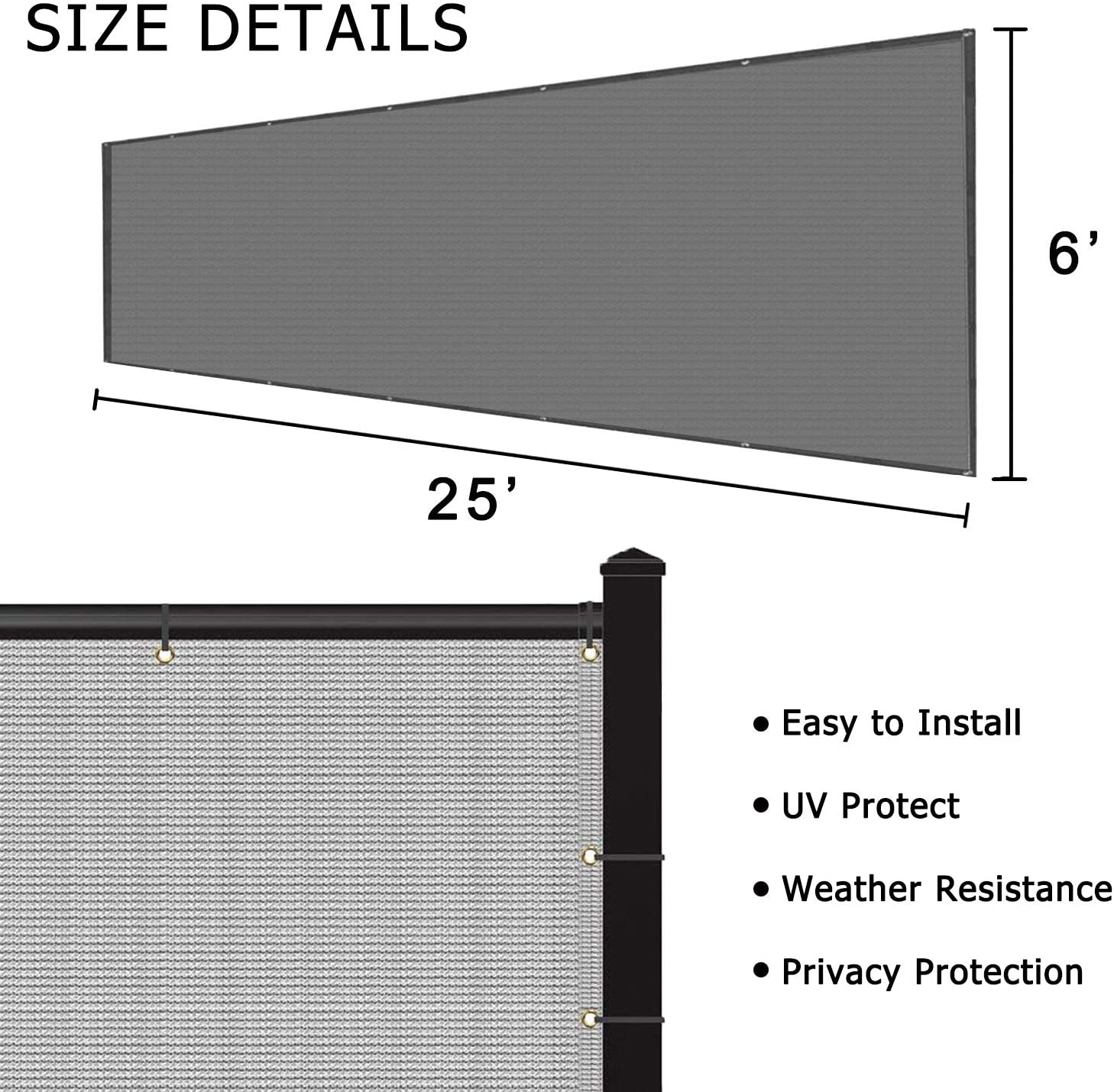 Techtimes Hek Privacy Screen 6 'X 25' Hek Mesh Tar... – Grandado