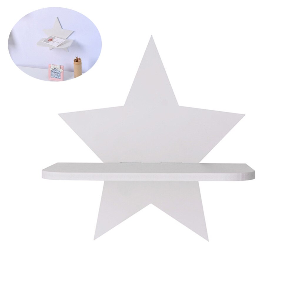 Wooden Wall Shelf Star Shape Storage Rack Pentagra... – Grandado