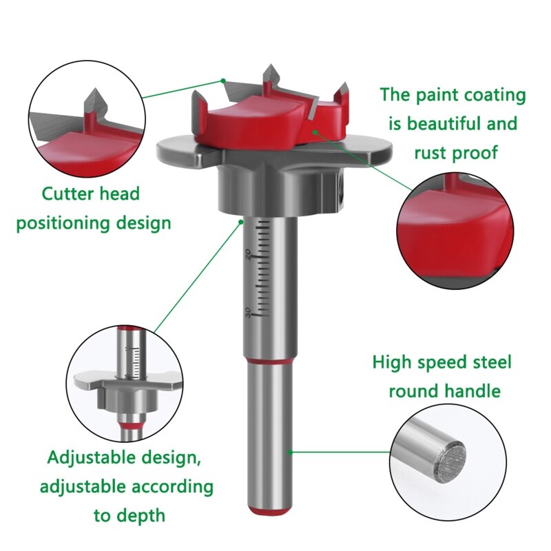 A9LB 15/20/25/30/35Mm Forstner Bit Set Verstelbare... – Grandado