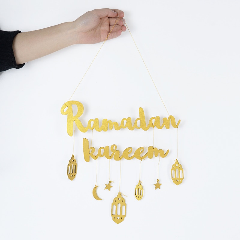 Eid Mubarak Ramadan Kareem Decor Moon Star Hanging... – Grandado