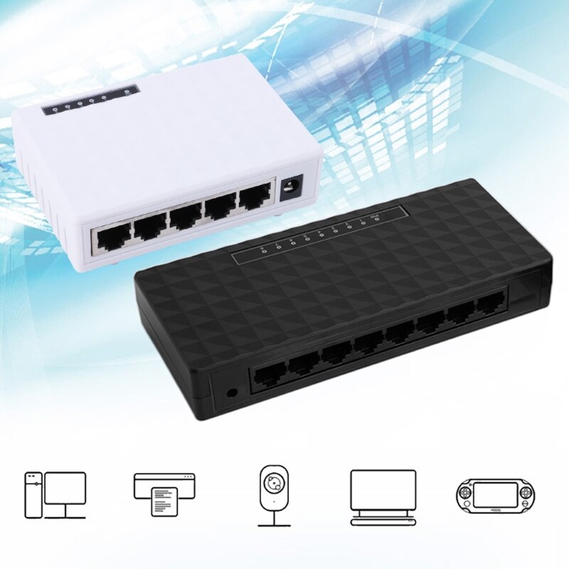 Hub Ethernet 10/100 ports, 5/8 Mbps, réseau, auto-... – Grandado