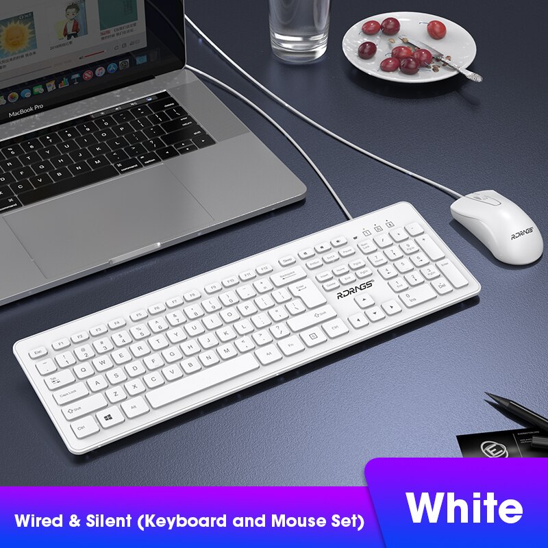 Niye Silent Keyboard Mouse Set Ergonomic Mute Offi Grandado