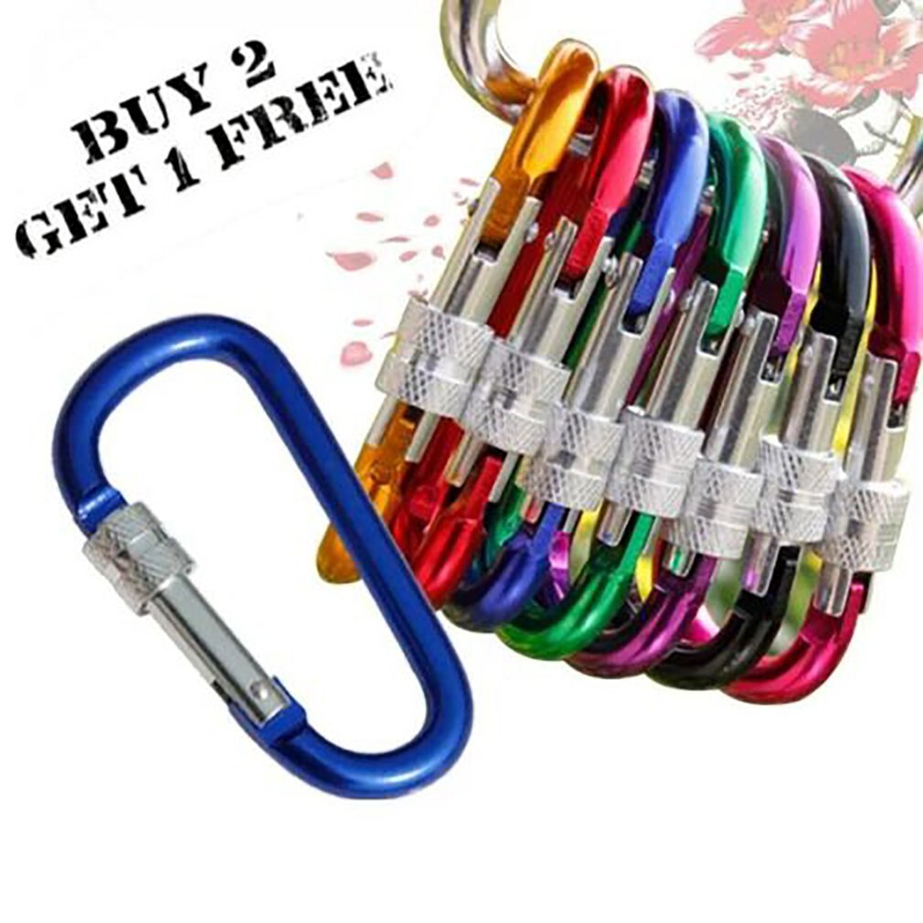5PCS 25KN Climbing Carabiner D Shape Aviation Alum... – Grandado