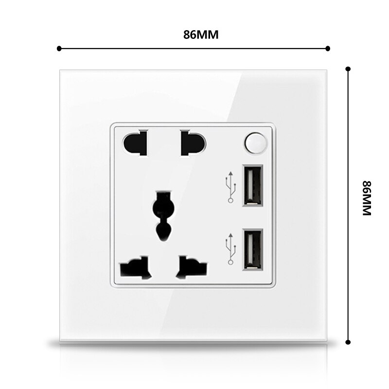 G11 13A universal 5-hole 2usb socket with one swit... – Vicedeal