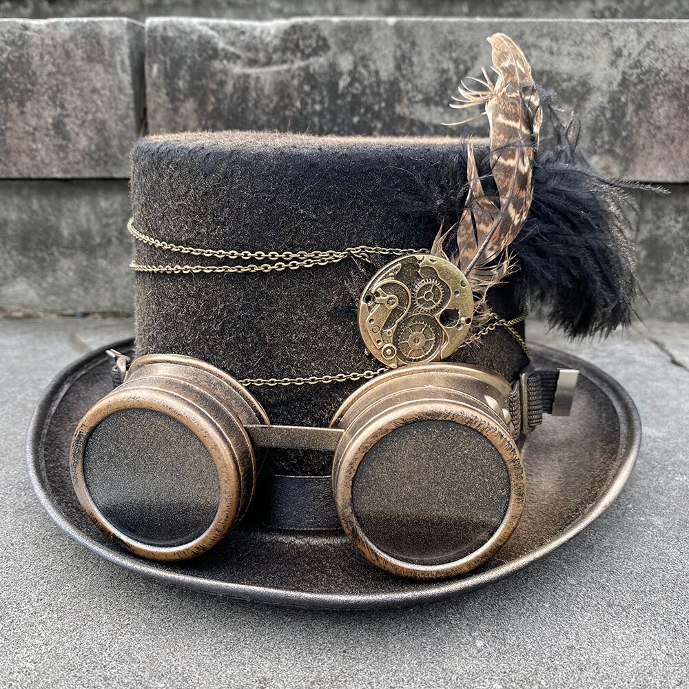 Handmade Steampunk Hat Men Women Steampunk Top Hat... – Grandado