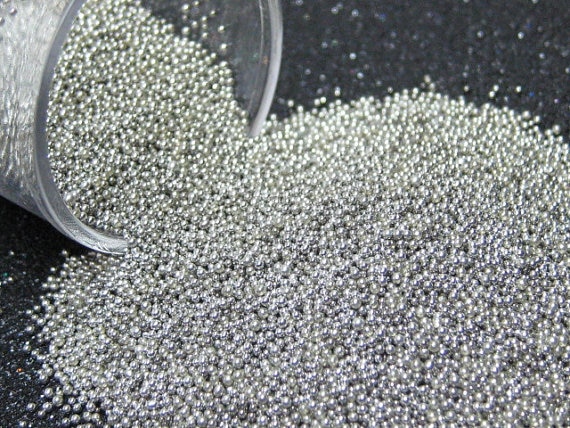 15gram/Pot 0.6mm-0.8mm Silver micro marbles silver... – Grandado