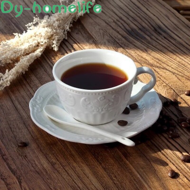 European Palace Embossed Leaf Pattern White Cerami... – Grandado