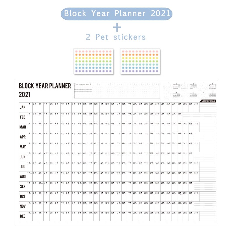 Calendar Paper Agenda Block Year Planner Kids Wall... – Grandado Calendar Paper Agenda Block Year Planner Kids Wall... – Grandado