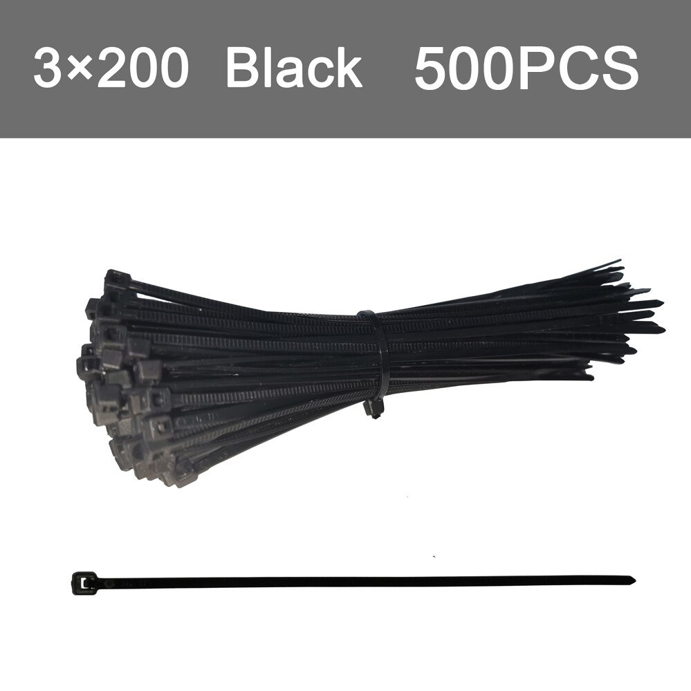 Zelfblokkerende Plastic Nylon Tie 500 Pcs Zwart 3X... – Grandado