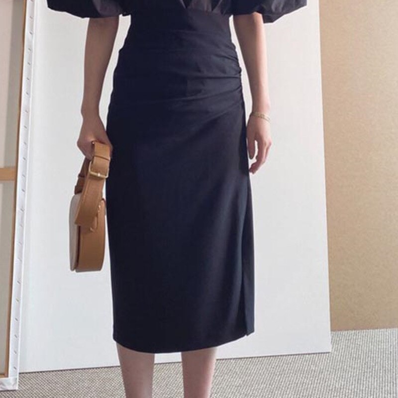 [EWQ] Black Casual Split Slim Solid Color High Wai... – Vicedeal