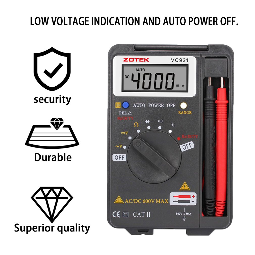 ZOTEK VC921 multimètre testeur de poche Portable n... – Grandado