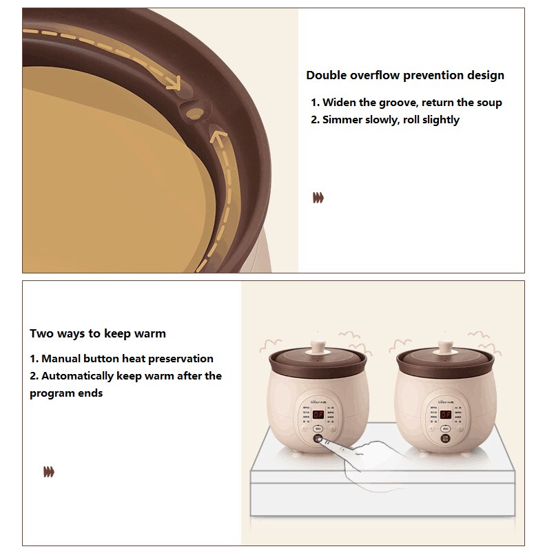 220V 2L Household Ceramic Electric Stewing Machine... – Grandado