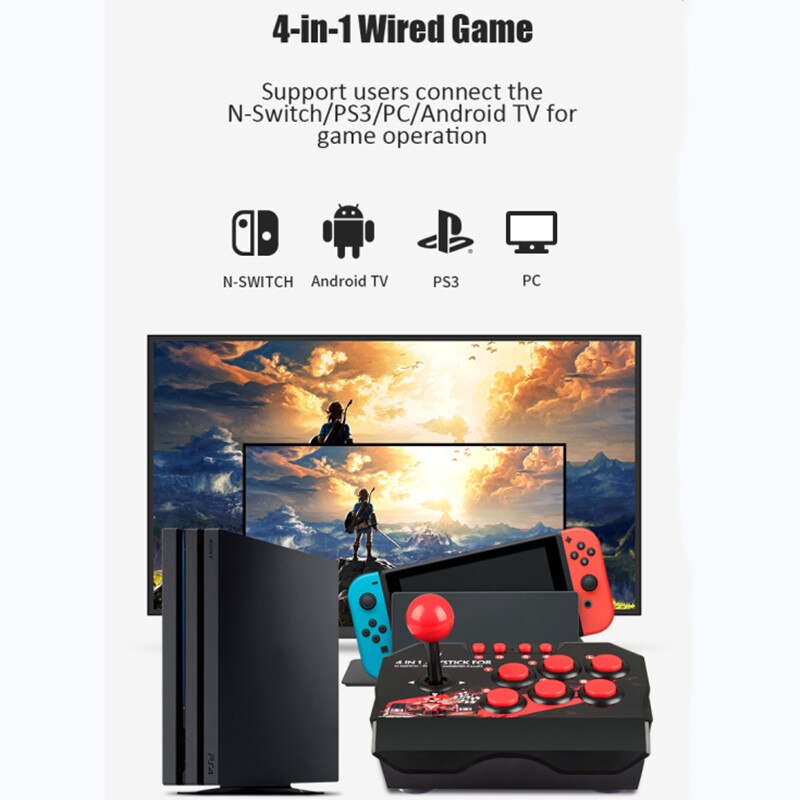 4 In 1 Arcade Fight Joystick For Switch PS3 Androi... – Vicedeal