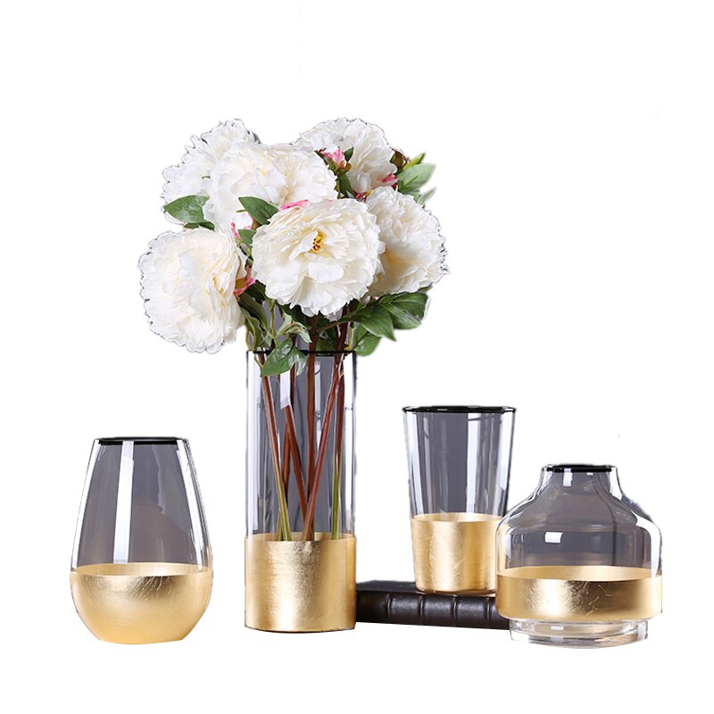 European Glass Flower Vase with Gold Foil Figurine... – Vicedeal