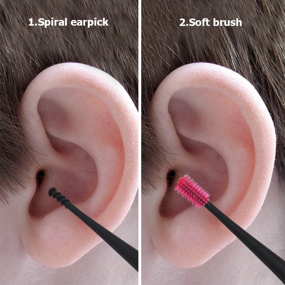 Ear Cleaner Double-sided Earpick Soft Silicone Spi... – Grandado