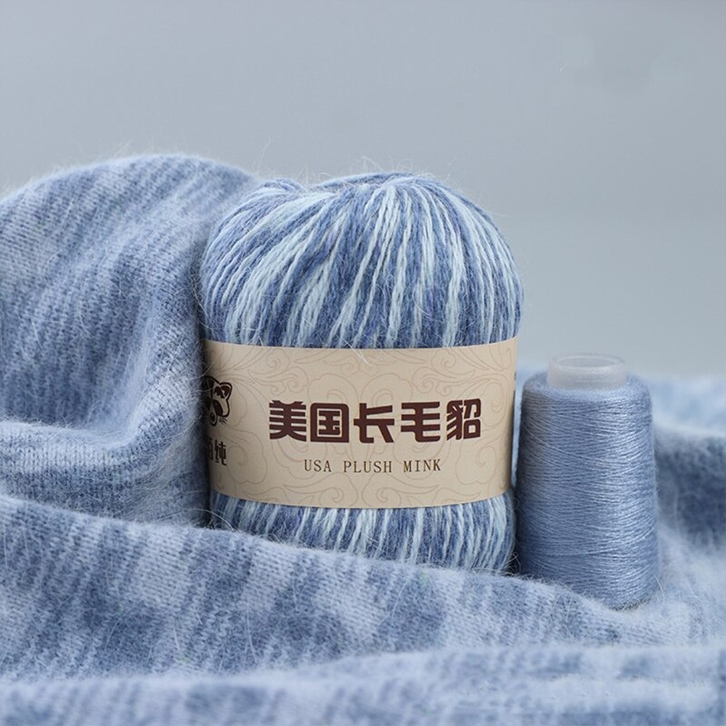 2 Pieces Long Plush Mink Wool Yarn Handmade Wool C... – Grandado