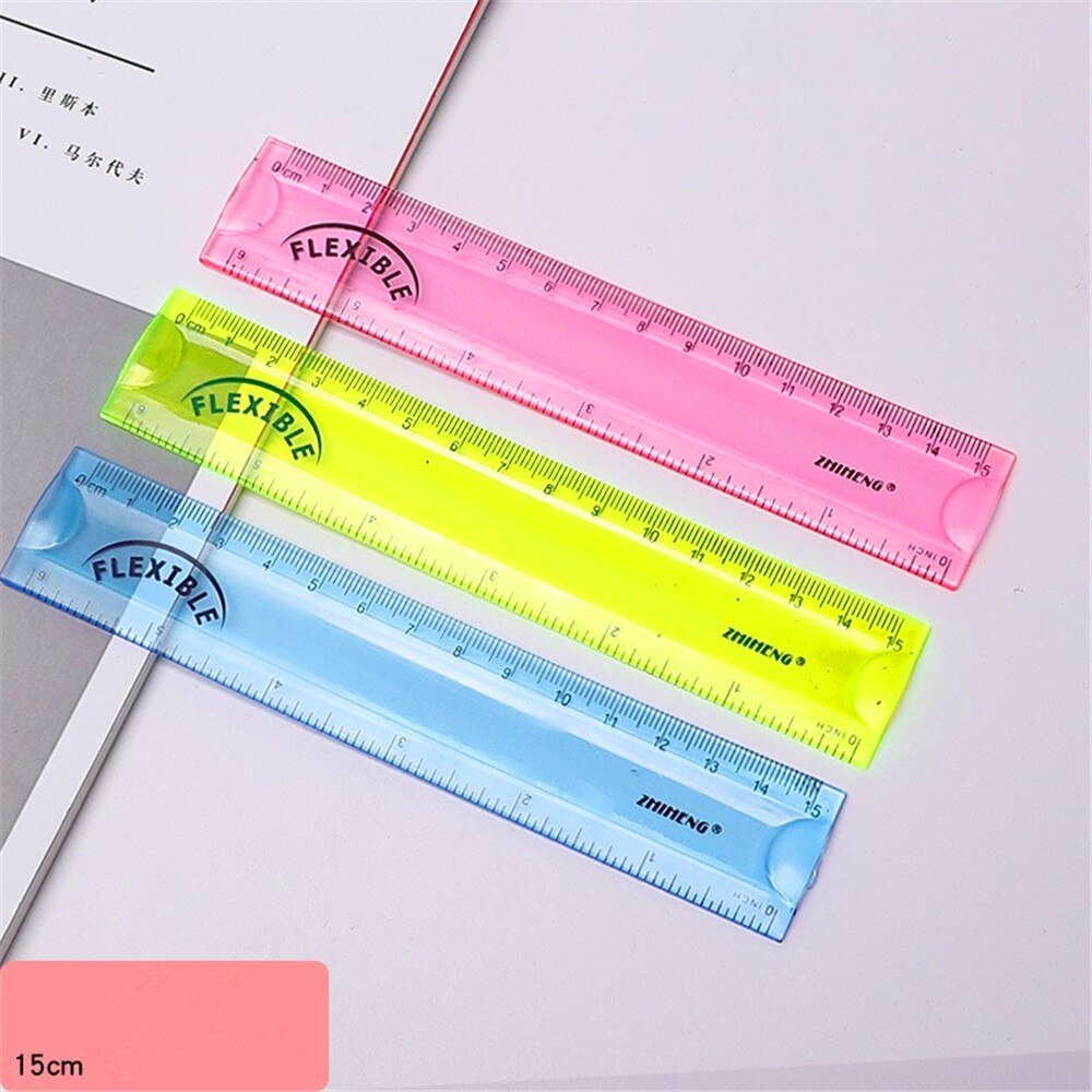 Soft Straight Ruler Students Measurement Ruler Cur... – Vicedeal