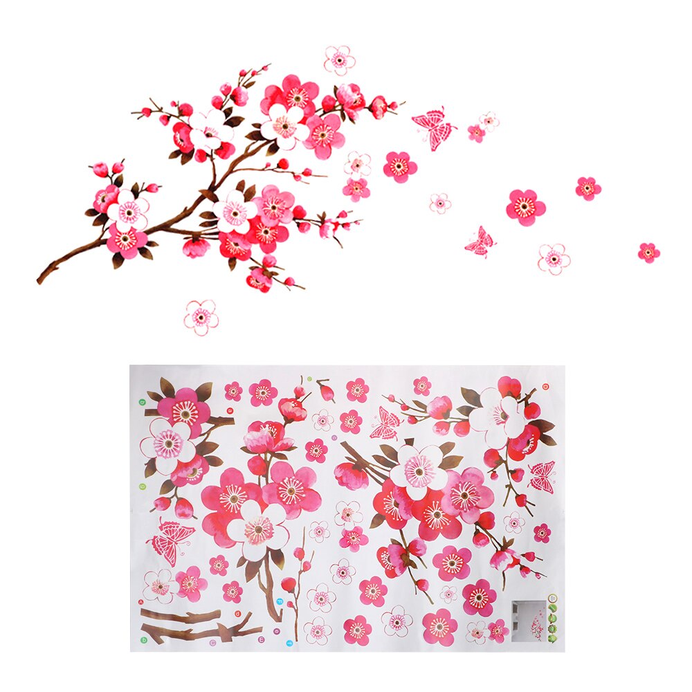 45*65cm Sakura Cherry Wall Stickers Butterflies Fl... – Vicedeal