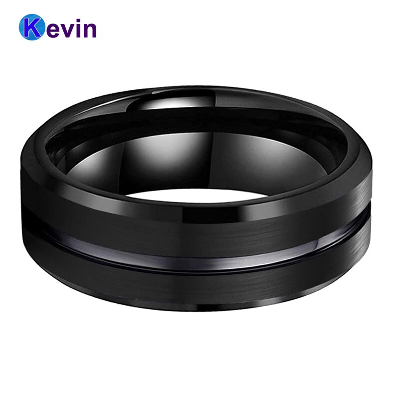 Classic 8Mm Black Tungsten Carbide Wedding Band Ri... – Vicedeal