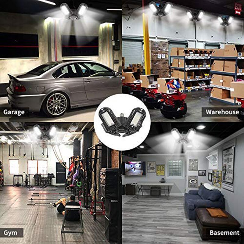 Aluminum LED Garage Light 120W Upgrade 4 Panels 12... – Vicedeal