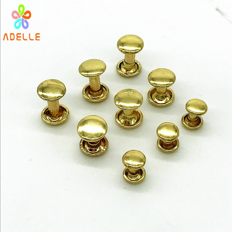 50 sets 100% Solid Brass Rivets Double Cap Rivets ... – Grandado