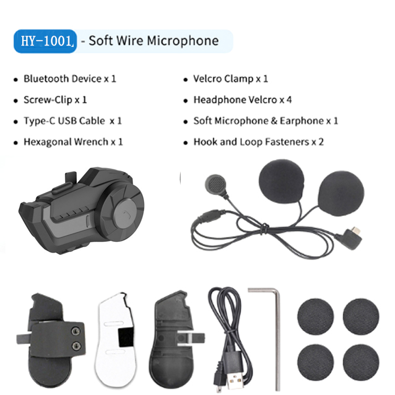 Hysnox HY-1001 Motorhelm Intercom Headset 800M 2 R... – Vicedeal