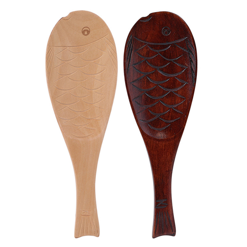 Fish Shape Wooden Rice Scoop Non-Stick Meal Spoon ... – Grandado